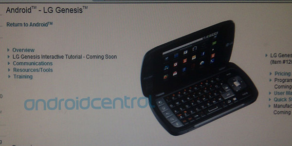 LG Genesis for US Cellular is a two-screened clamshell droid with a ...